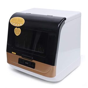 countertop dishwasher, portable mini dishwasher cleaner, 4 washing programs and air-dry functio,mini dishwasher for apartment & rvs (black+white+gold)