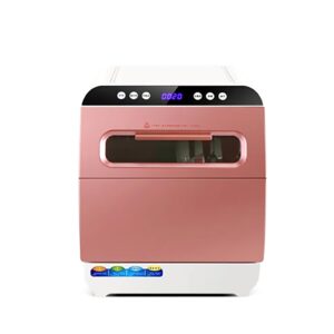 portable dish washing machine, countertop dishwasher with 2l-3l built-in water tank, no installation needed, 360° dual spray arms and fast air-dry function, dishwasher for apartments and rvs