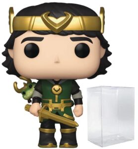 pop marvel: loki - kid loki with alligator loki pop! vinyl figure (bundled with compatible pop box protector case), multicolored, 3.75 inches