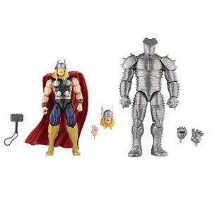 marvel legends series thor vs destroyer, avengers 60th anniversary collectible 6-inch action figures, 5 accessories