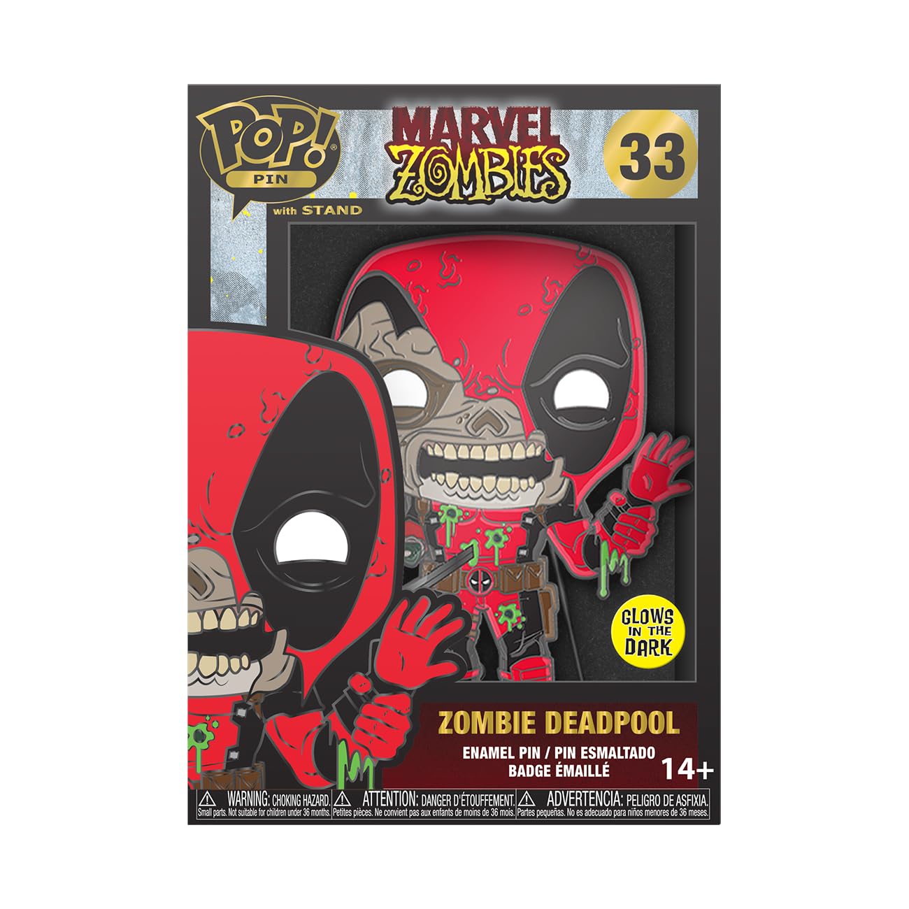 Funko Pop! Pin: Marvel Zombies: Zombie Deadpool Glow in The Dark