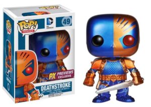 funko pop dc heroes: deathstroke vinyl figure (metallic version)