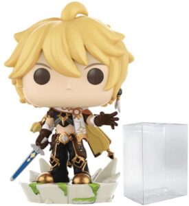 pop genshin impact - aether funko vinyl figure (bundled with compatible box protector case), multicolor, 3.75 inches