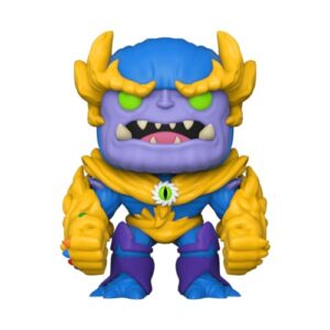 pop marvel: monster hunters - thanos funko vinyl figure (bundled with compatible box protector case), multicolored, 3.75 inches