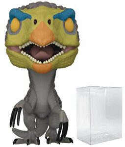 pop jurassic world dominion - therizinosaurus funko vinyl figure (bundled with compatible box protector case), multicolor, 3.75 inches