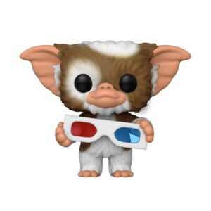 pop gremlins - gizmo with 3d glasses funko vinyl figure (bundled with compatible pop box protector case), multicolor, 3.75 inches