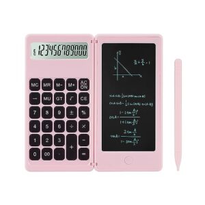 ipepul calculator，pink kawaii calculators desktop with writing screen, large display, and quiet design - ideal for students and office workers (pink)