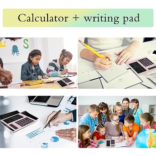 IPepul Calculator，Pink Kawaii calculators Desktop with Writing Screen, Large Display, and Quiet Design - Ideal for Students and Office Workers (Pink)