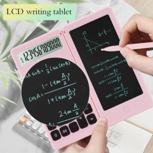 IPepul Calculator，Pink Kawaii calculators Desktop with Writing Screen, Large Display, and Quiet Design - Ideal for Students and Office Workers (Pink)