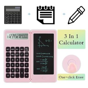 IPepul Calculator，Pink Kawaii calculators Desktop with Writing Screen, Large Display, and Quiet Design - Ideal for Students and Office Workers (Pink)