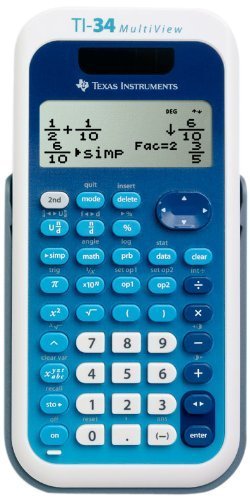 Texas Instruments MultiView TI-34 Scientific Calculator - 4 Line(s) - 16 Character(s) - LCD - Solar, Battery Powered 34MV/TBL/1L1/A