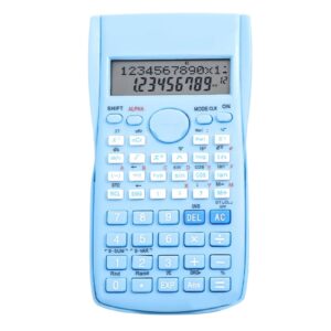 scientific calculator 12 digit 240 functions multifunction large display graphing calculator with sliding hard cover, suitable for students (blue)