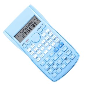 Scientific Calculator 12 Digit 240 Functions Multifunction Large Display Graphing Calculator with Sliding Hard Cover, Suitable for Students (Blue)