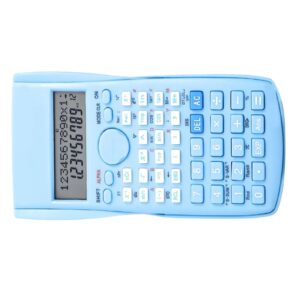 Scientific Calculator 12 Digit 240 Functions Multifunction Large Display Graphing Calculator with Sliding Hard Cover, Suitable for Students (Blue)