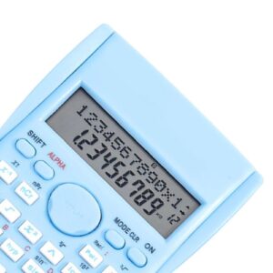 Scientific Calculator 12 Digit 240 Functions Multifunction Large Display Graphing Calculator with Sliding Hard Cover, Suitable for Students (Blue)