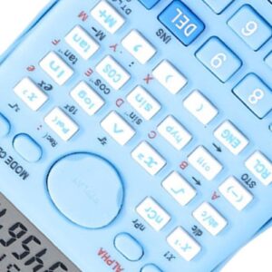 Scientific Calculator 12 Digit 240 Functions Multifunction Large Display Graphing Calculator with Sliding Hard Cover, Suitable for Students (Blue)