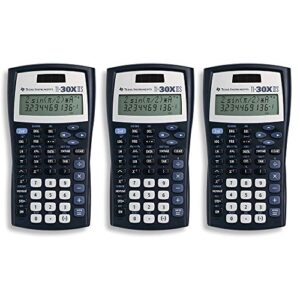 texas instruments ti-30x iis 2-line scientific calculator, black with blue accents 3 pack