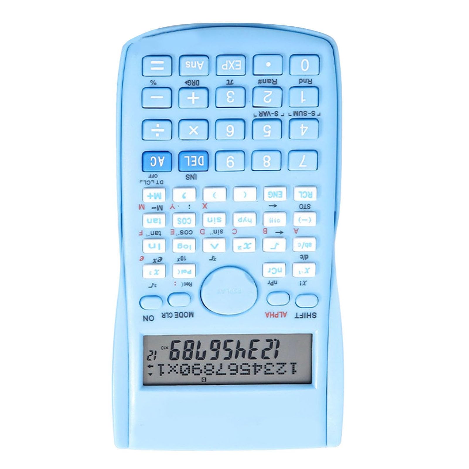 Multifunctional Scientific Calculator with 240 Functions, 12 Digit Display, Sliding Hard Cover for Easy Use in Exams (Blue)