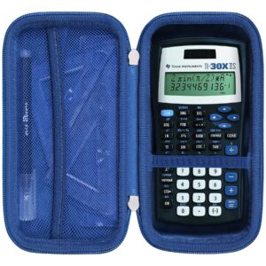 khanka hard travel case replacement for texas instruments ti-30xiis scientific calculator, case only (blue accents)