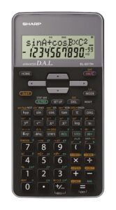 sharp el-531th scientific calculator with d.a.l. input battery operated silver grey