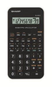 sharp el-501xbwh scientific calculator, 10-digit lcd, black/white