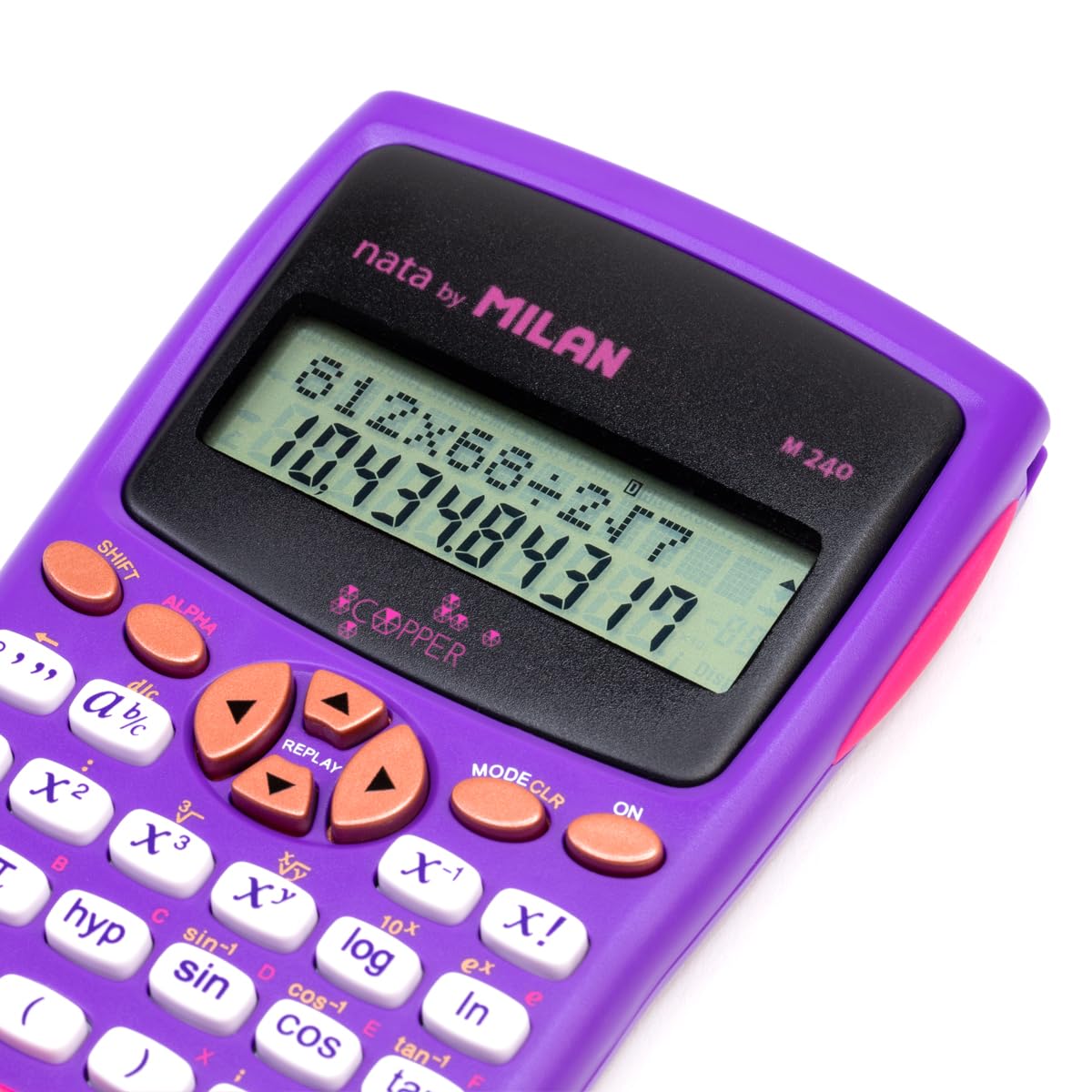 Cream by Milan Blister Scientific Calculator 240 Functions Copper NEW, Purple