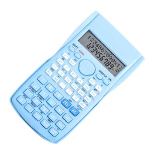 scientific calculator 12 digit, multifunction large display function calculator with 240 functions, sliding hard cover for students (blue)