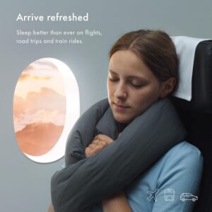 Huzi Infinity Pillow - Travel Neck Pillow - Versatile Soft 360 Support Scarf - Machine Washable - Home Travel Flight Road Trips (Navy)