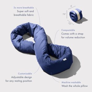 Huzi Infinity Pillow - Travel Neck Pillow - Versatile Soft 360 Support Scarf - Machine Washable - Home Travel Flight Road Trips (Navy)