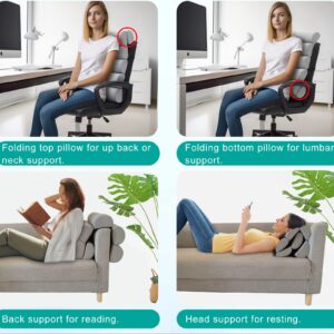 GIVANLEE Back Support Pillow for Office Chair,Computer/Desk Chair/Couch,Lumbar Support Pillow Adjustable for Chair,Patented 6-fold semi-circular Back Cushion Hanging on Office Chair,Soft