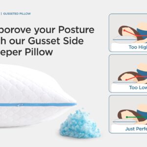 Nappler Side and Back Sleeper Pillow for Neck and Shoulder Pain Relief - Shredded Memory Foam Bed Pillow for Sleeping - 100% Adjustable Fill - Queen Size - Modal Washable Case. Extra Fill Included