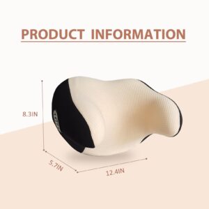 Really Helpful Car Headrest Pillow, Car Neck Pillow for Sleeping with Adjustable Strap, 100% Memory Foam & Breathable Removable Cover, Ergonomic Design - Softness Travel Car Pillow(Beige, 1PC)