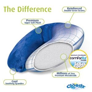 Cloudz Microbead Travel Neck Pillow - Grey