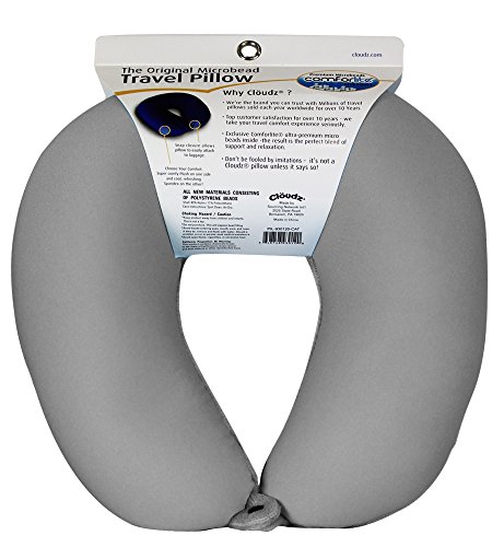 Cloudz Microbead Travel Neck Pillow - Grey