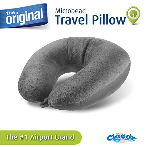 Cloudz Microbead Travel Neck Pillow - Grey