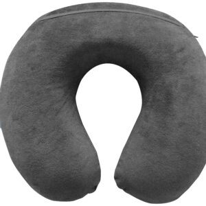 TravelMate Memory Foam Neck Pillow - Adjustable Thickness for Best Comfort, Grey