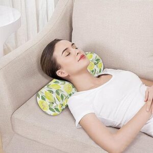 Vnurnrn Lemon Watercolo Neck Support Pillow Round Neck Roll Bolster Cylinder Pillow Cervical Pillows Round Neck Pillow for Leg Knee Back Head Support for Work Women Men Traveling Headrest