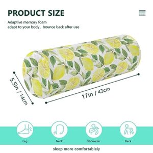 Vnurnrn Lemon Watercolo Neck Support Pillow Round Neck Roll Bolster Cylinder Pillow Cervical Pillows Round Neck Pillow for Leg Knee Back Head Support for Work Women Men Traveling Headrest