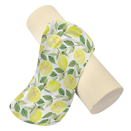 Vnurnrn Lemon Watercolo Neck Support Pillow Round Neck Roll Bolster Cylinder Pillow Cervical Pillows Round Neck Pillow for Leg Knee Back Head Support for Work Women Men Traveling Headrest