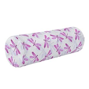 vnurnrn purple red dragonfly neck support pillow round neck roll bolster cylinder pillow cervical pillows round neck pillow for leg knee back head support for work women men traveling headrest