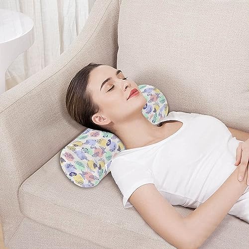 Vnurnrn Butterflies Moths Neck Support Pillow Round Neck Roll Bolster Cylinder Pillow Cervical Pillows Bolster Pillow for Leg Knee Back Head Support for Work Women Men Traveling Headrest