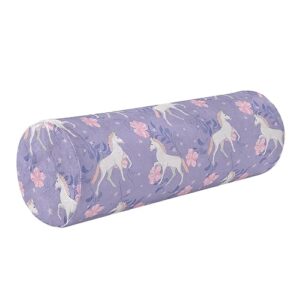 unicorn rainbow neck support pillow round neck roll bolster cylinder pillow cervical pillows bolster pillow for leg knee back head support for work men women bed