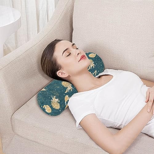 Vnurnrn Sun Moon Stars Galaxy Neck Support Pillow Round Neck Roll Bolster Cylinder Pillow Cervical Pillows Knee Pillow for Leg Knee Back Head Support for Adults Bedroom Camp Work