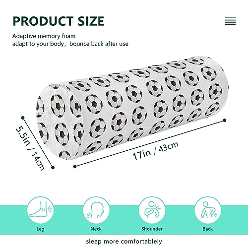 Vnurnrn Soccer Ball Neck Support Pillow Round Neck Roll Bolster Cylinder Pillow Cervical Pillows Bolster Pillow for Leg Knee Back Head Support for Bedroom Camp Work Women Men