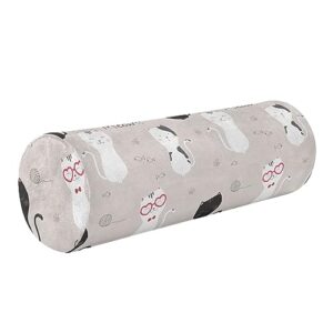 vnurnrn cute cat cartoon neck support pillow round neck roll bolster cylinder pillow cervical pillows arm pillow for leg knee back head support for work women men traveling headrest