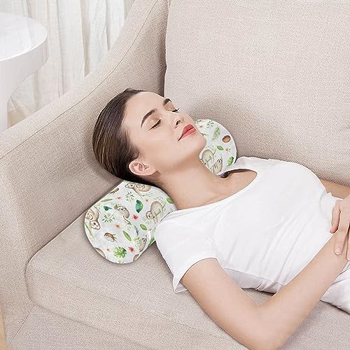 Vnurnrn Sloth Neck Support Pillow Round Neck Roll Bolster Cylinder Pillow Cervical Pillows Knee Pillow for Leg Knee Back Head Support for Bedroom Camp Work Women Men