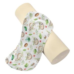 Vnurnrn Sloth Neck Support Pillow Round Neck Roll Bolster Cylinder Pillow Cervical Pillows Knee Pillow for Leg Knee Back Head Support for Bedroom Camp Work Women Men