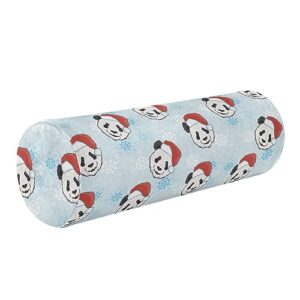 vnurnrn panda in a santa hat neck support pillow round neck roll bolster cylinder pillow cervical pillows body pillow for leg knee back head support for work men women bed