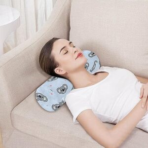 Vnurnrn Cute Koala Cartoon Neck Support Pillow Round Neck Roll Bolster Cylinder Pillow Cervical Pillows Neck Roll Pillow for Leg Knee Back Head Support for Camp Study Work Men