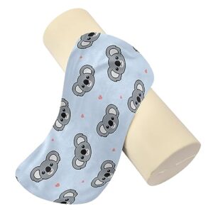 Vnurnrn Cute Koala Cartoon Neck Support Pillow Round Neck Roll Bolster Cylinder Pillow Cervical Pillows Neck Roll Pillow for Leg Knee Back Head Support for Camp Study Work Men